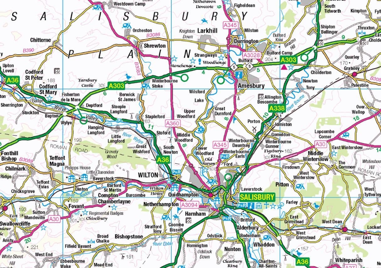 Ordnance Survey Road Map 8 - South East England Including London - Wall ...