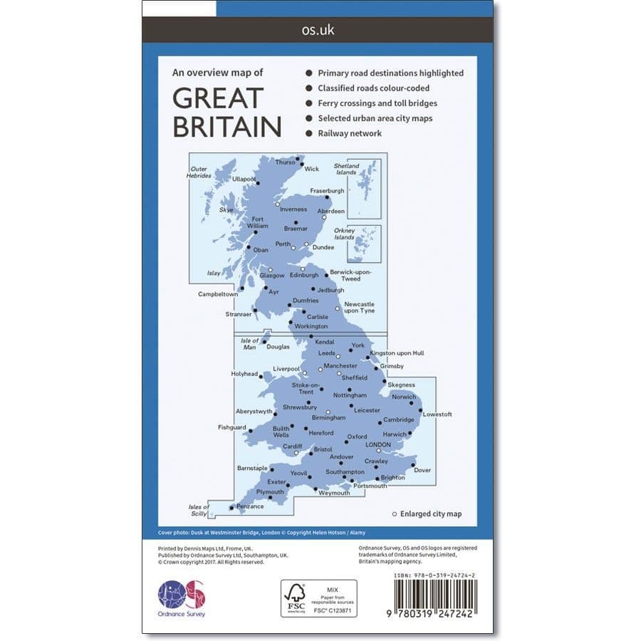 Ordnance Survey Route Map Great Britain