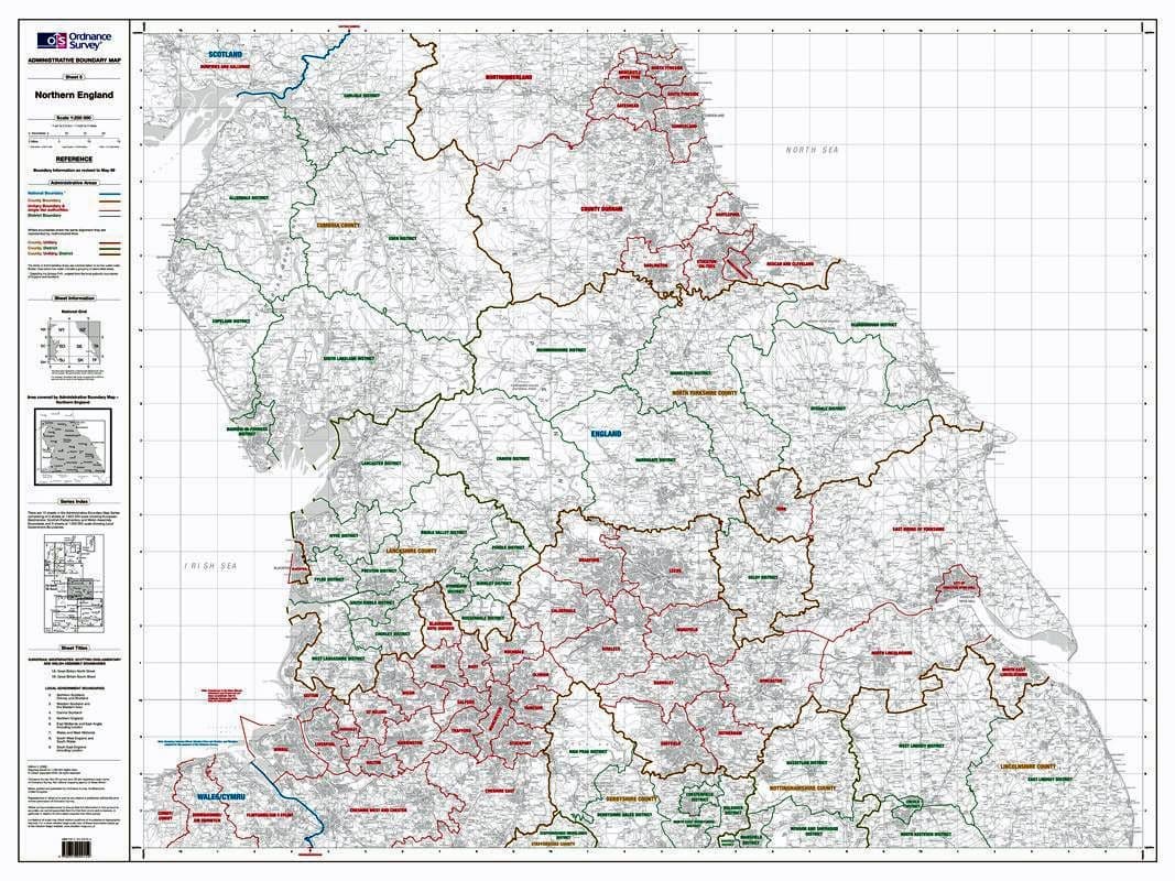 OS Administrative Boundary Map Local Government - Sheet 5 - Northern ...