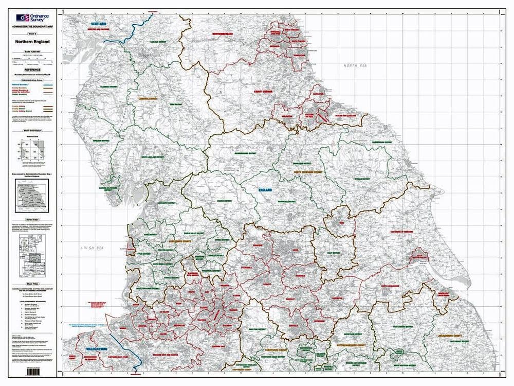 OS Administrative Boundary Map Local Government - Sheet 5 - Northern ...