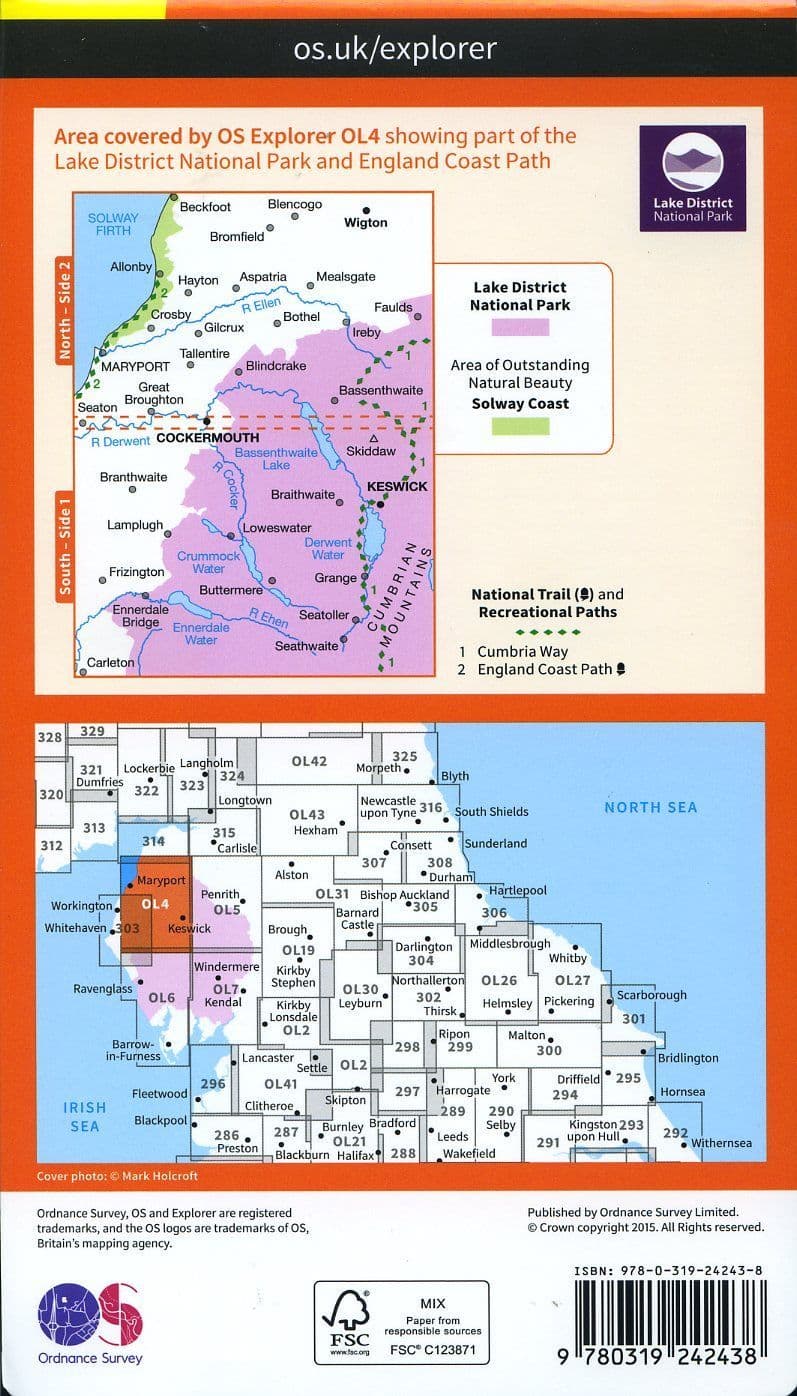 OS Explorer OL 04 The English Lakes - North Western Area