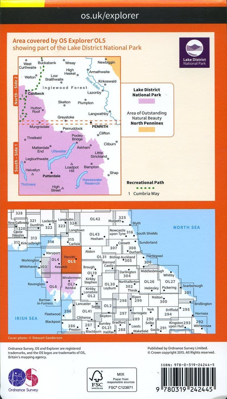 OS Explorer OL 05 The English Lakes - North Eastern Area