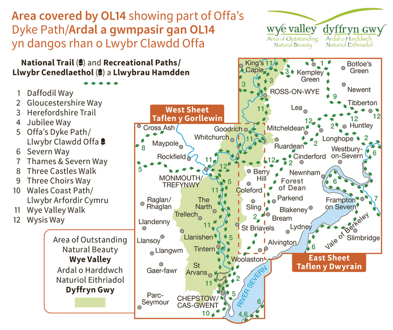 OS Explorer OL 14 Wye Valley & Forest of Dean