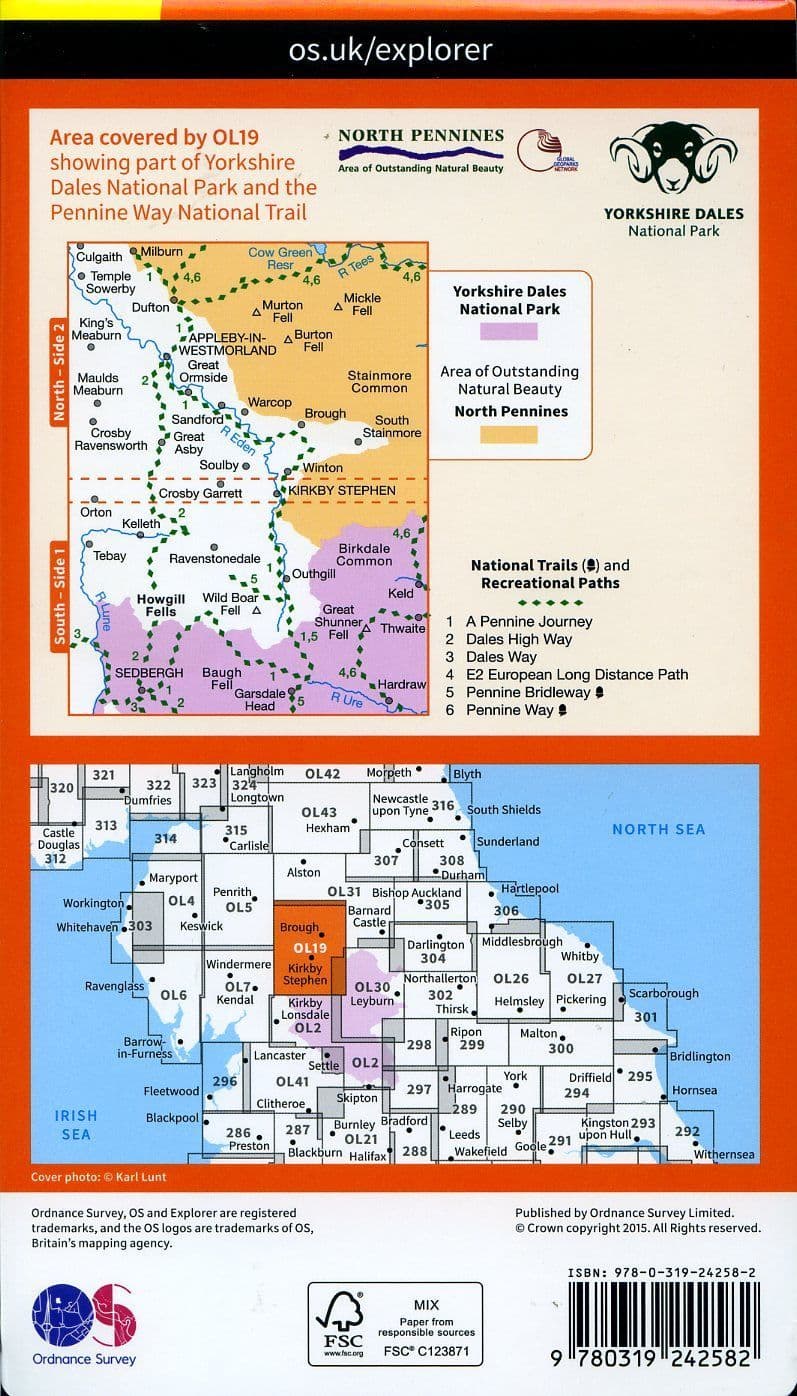 OS Explorer OL 19 Howgill Fells