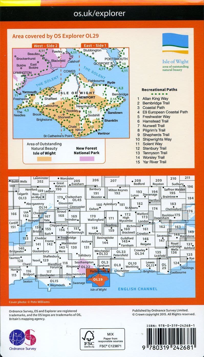 OS Explorer OL 29 Isle of Wight