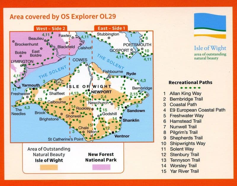 OS Explorer OL 29 Isle of Wight