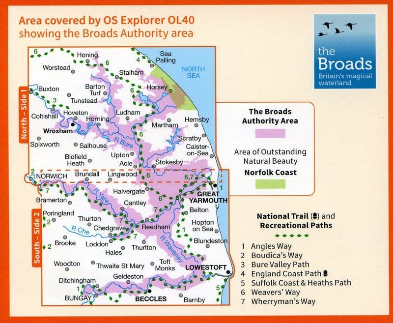 OS Explorer OL 40 The Broads