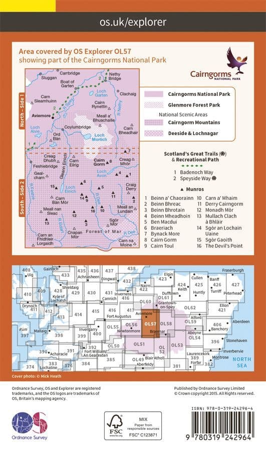 OS Explorer OL 57 Cairn Gorm & Aviemore