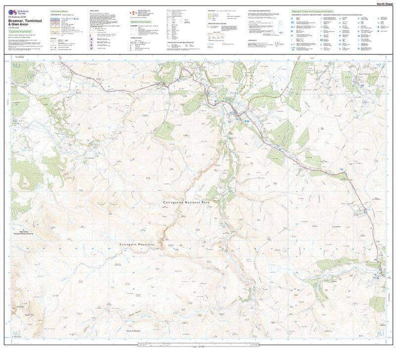 OS Explorer OL 58 Braemar & Tomintoul & Glen Avon