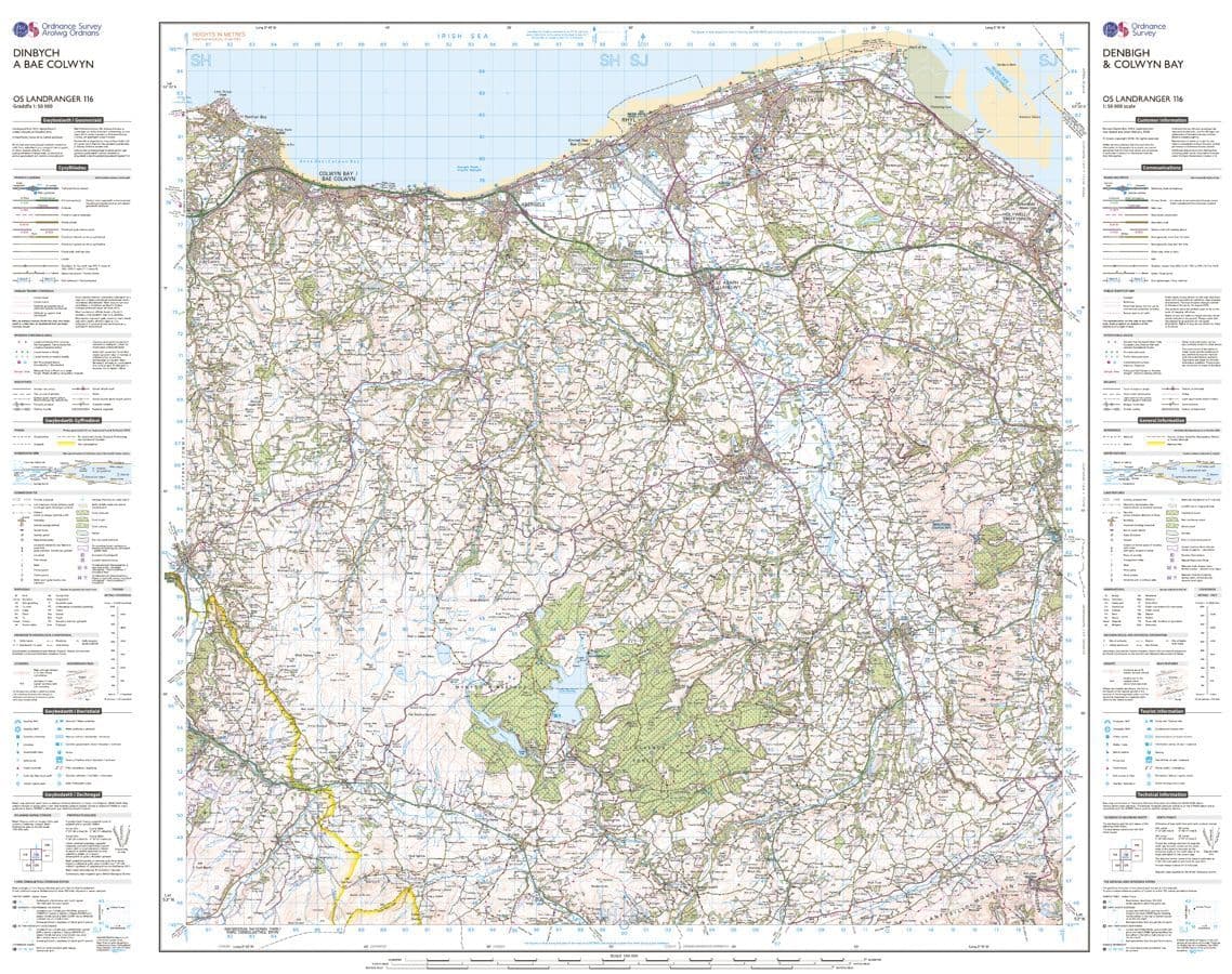 OS Landranger 116 Denbigh and Colwyn Bay