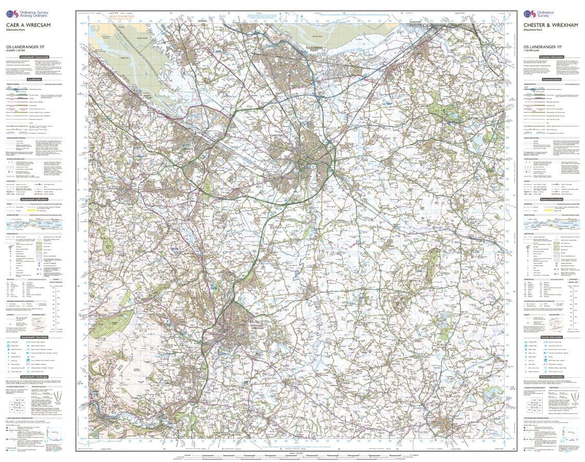 OS Landranger 117 Chester and Wrexham