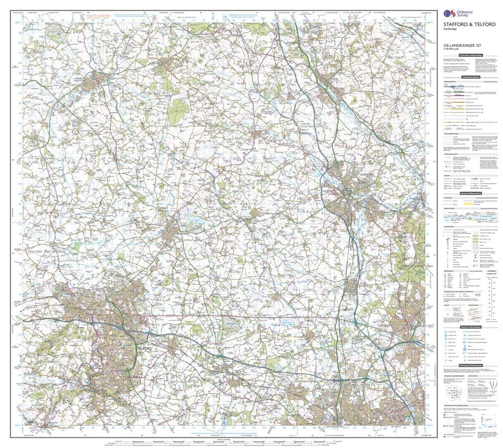 OS Landranger 127 Stafford and Telford