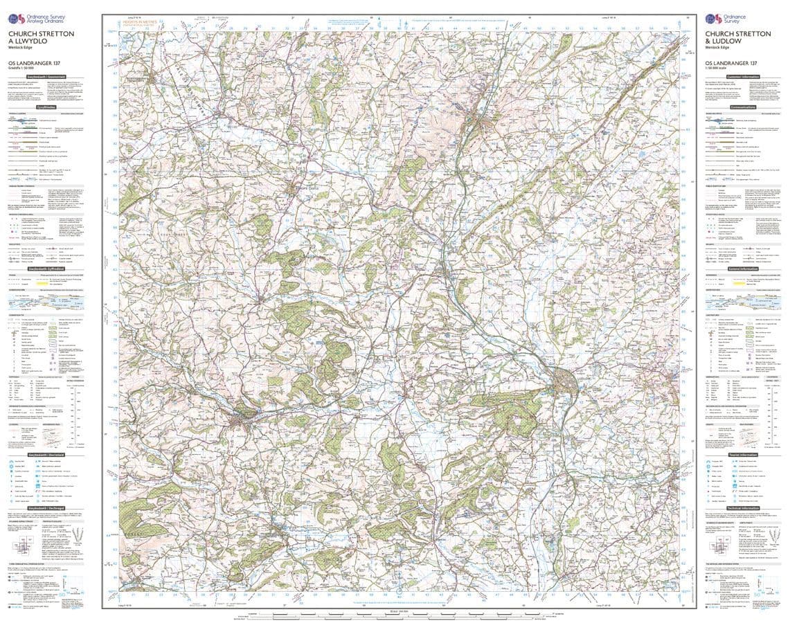 OS Landranger 137 Church Stretton and Ludlow