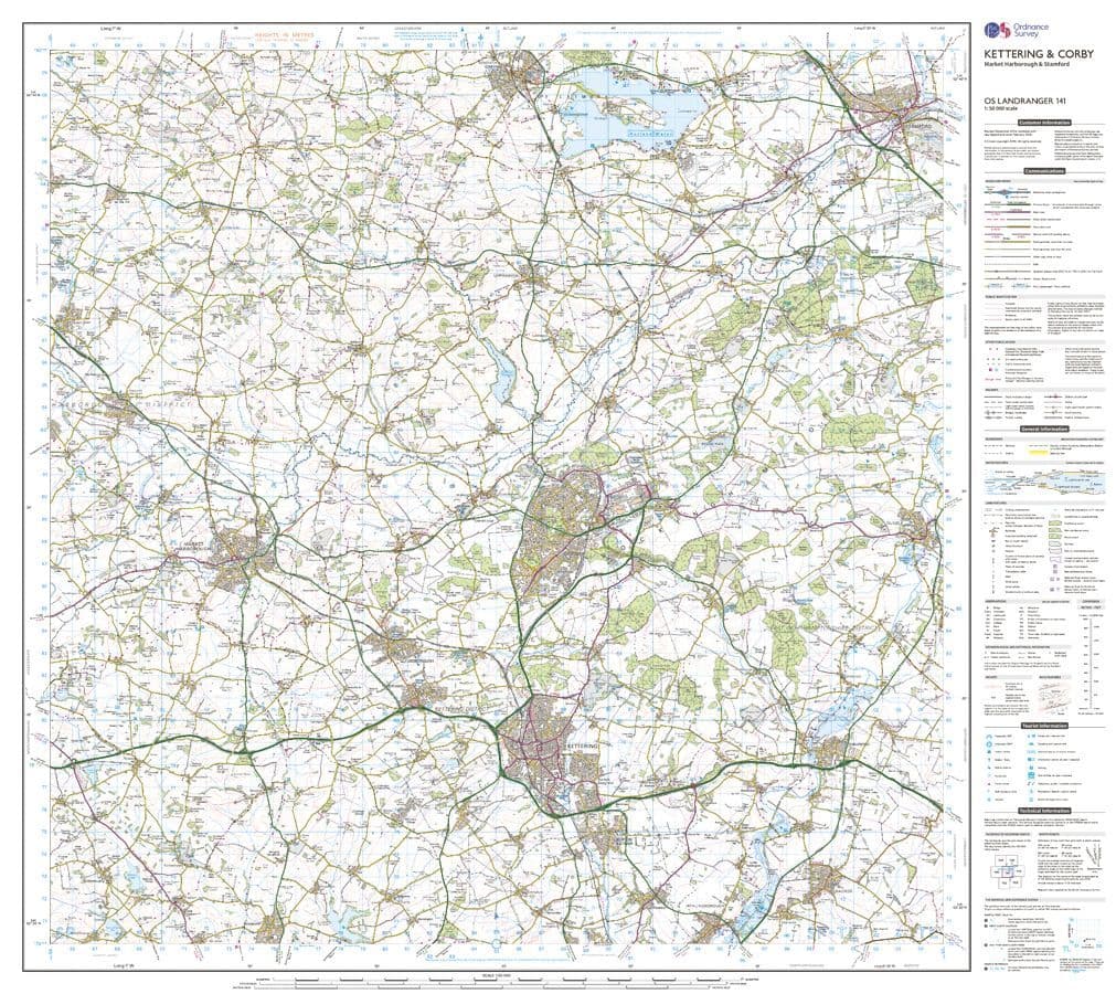 OS Landranger 141 kettering and Corby