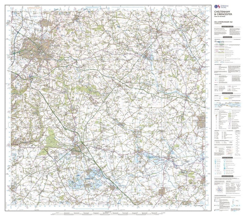 OS Landranger 163 Cheltenham and Cirencester