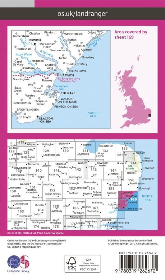 OS Landranger 169 Ipswich and The Naze