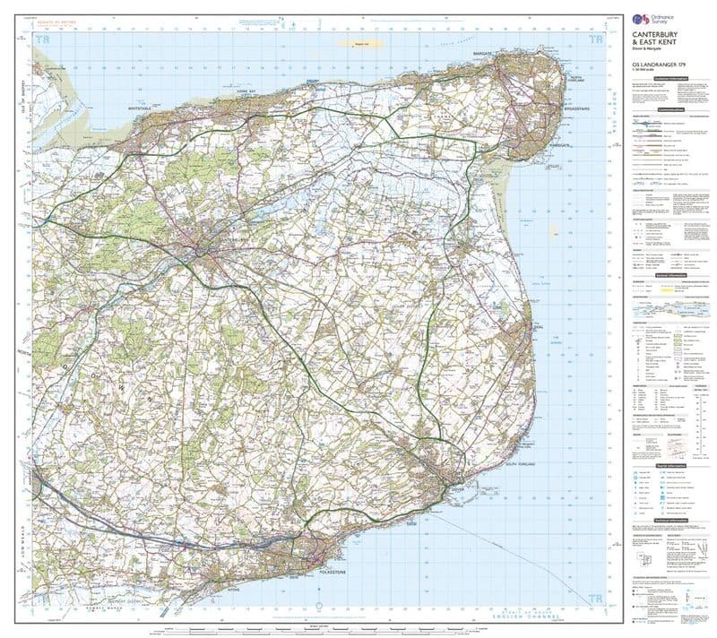 OS Landranger 179 Canterbury and East Kent