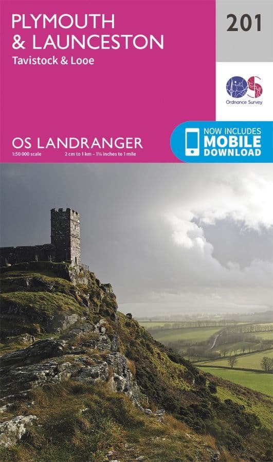 OS Landranger 201 Plymouth and Launceston