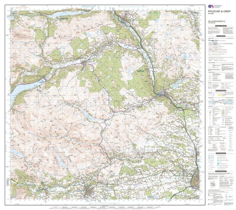 OS Landranger 52 Pitlochry and Crieff