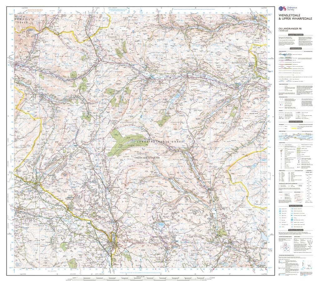 OS Landranger 98 Wensleydale and Upper Wharfedale
