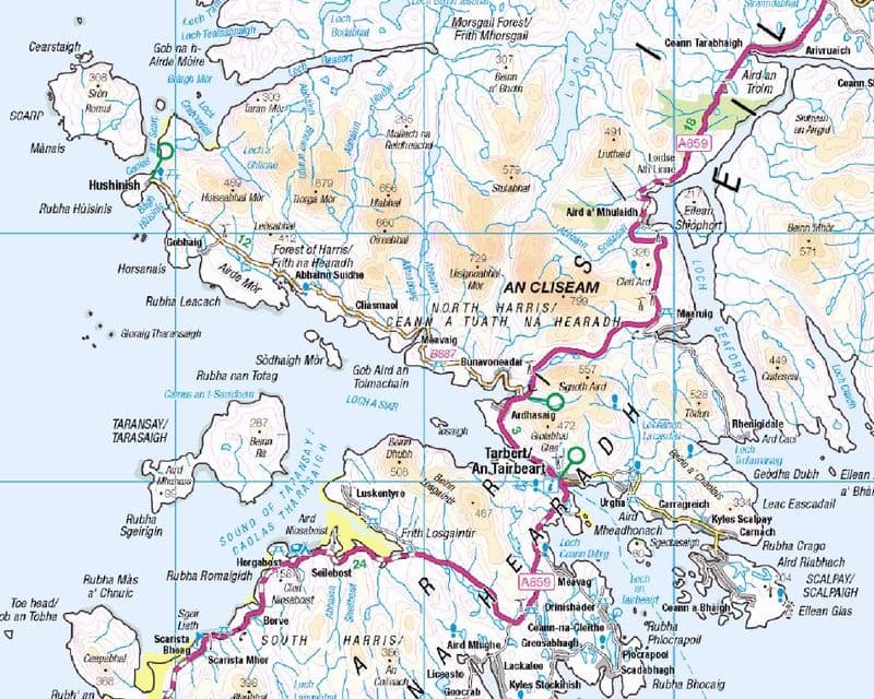 Outer Hebrides - Ordnance Survey 1 200 000 - Wall Map - The Map Centre ...