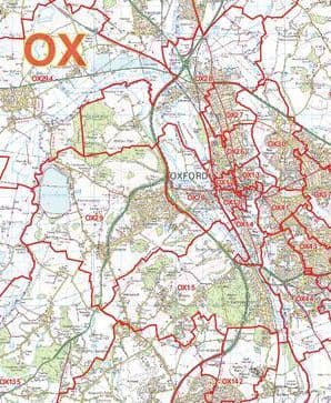 Oxford - OX - Postcode Sector Wall Map