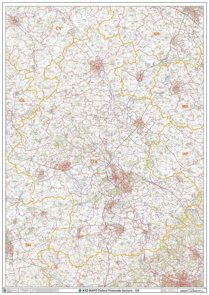 Oxford - OX - Postcode Sector Wall Map