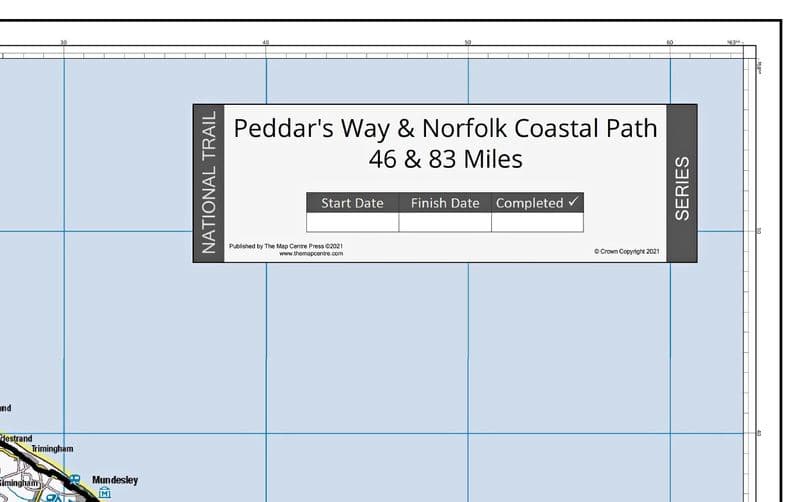 Peddars Way & Norfolk Coast Path - Wall Map