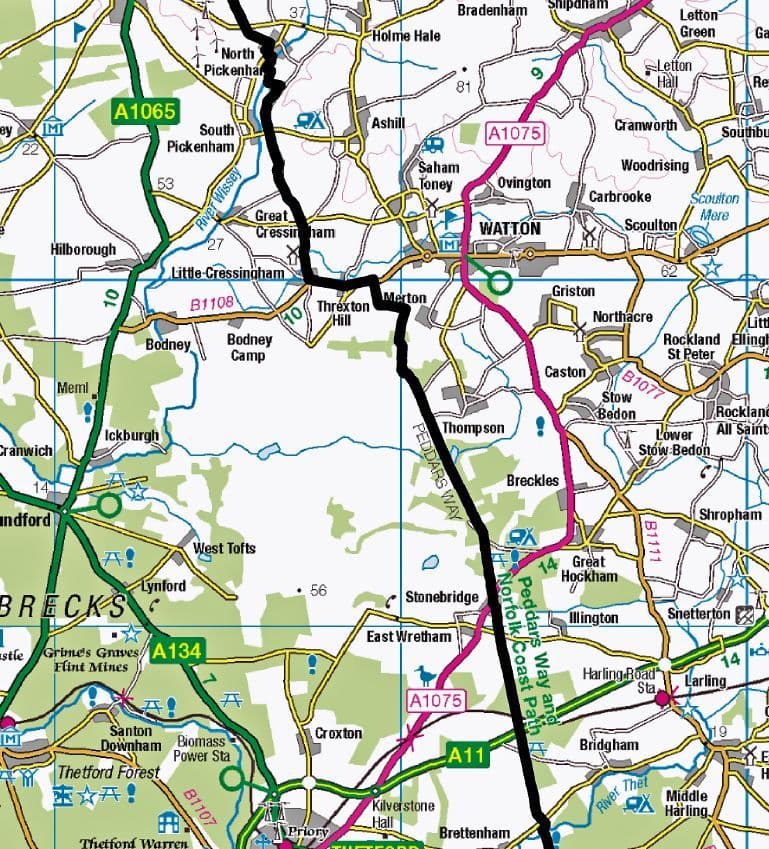 Peddars Way & Norfolk Coast Path - Wall Map