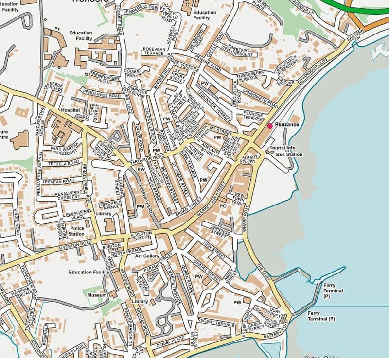 Penzance Street Map