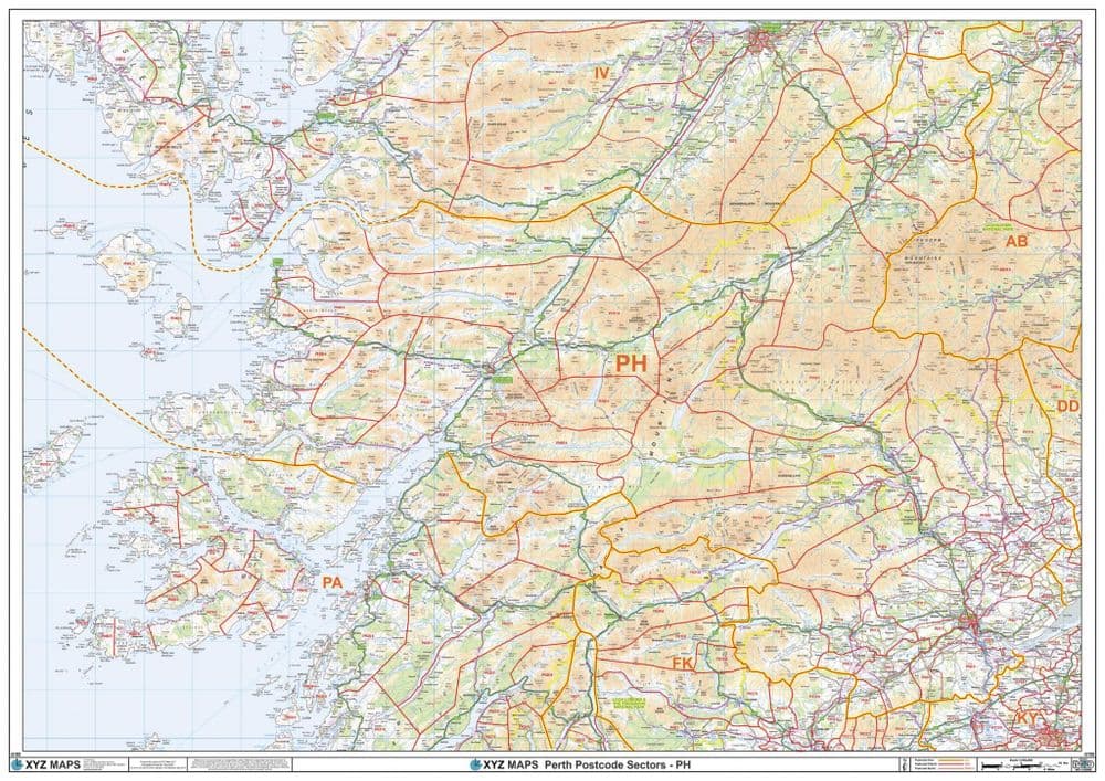 Perth - PH - Postcode Sector Wall Map