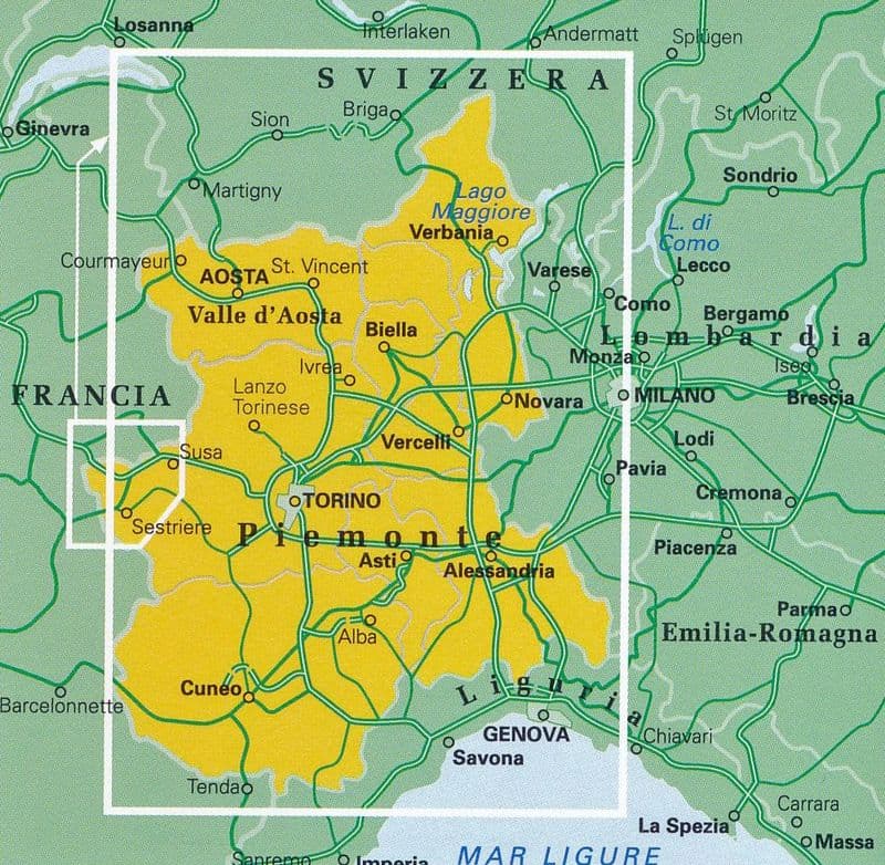 Piemonte and the Valle d Aosta - TCI Road Map