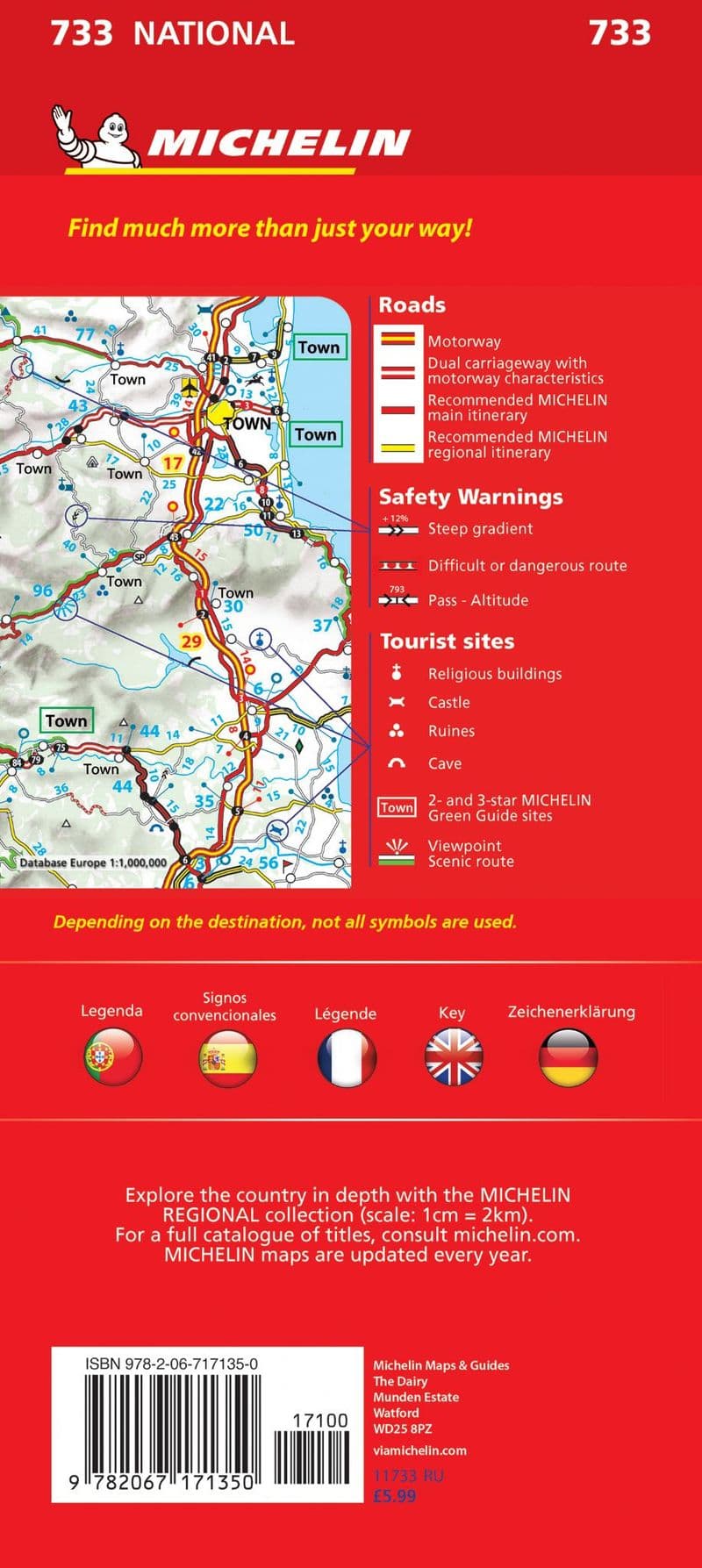 Portugal and Madeira - Michelin National Map 733