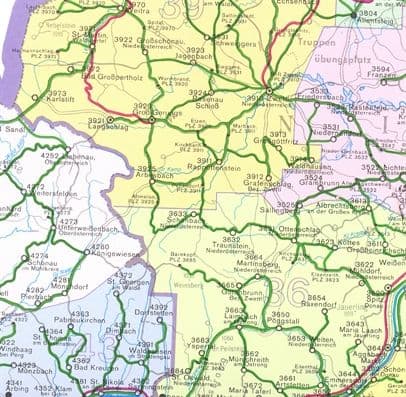 Postcode Map Of Austria - Laminated