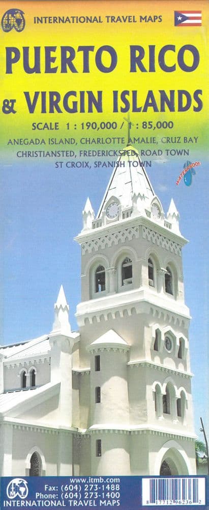 Puerto Rico & US Virgin Islands Travel Map