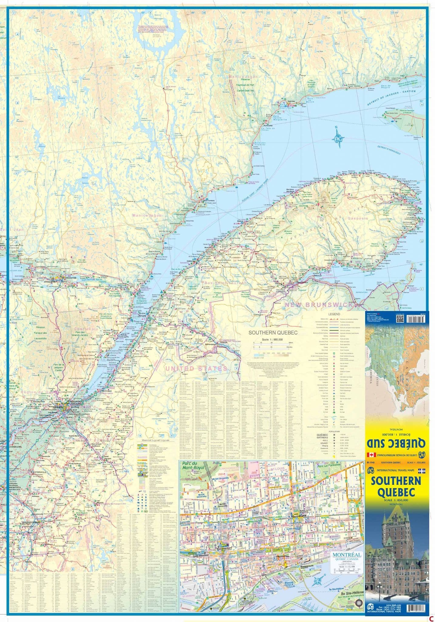 Quebec Southern Travel Map