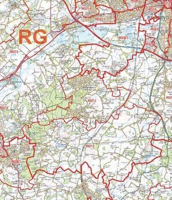 Reading- RG - Postcode Sector Wall Map