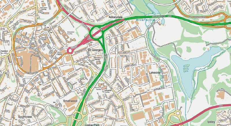 Redditch Street Map