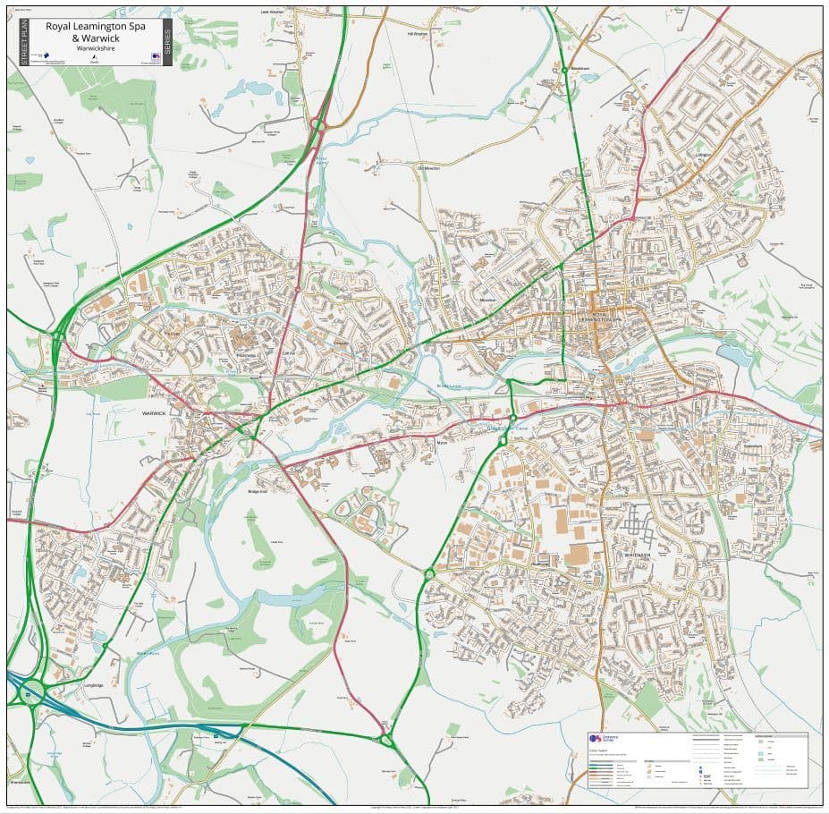 Royal Leamington Spa & Warwick Street Map