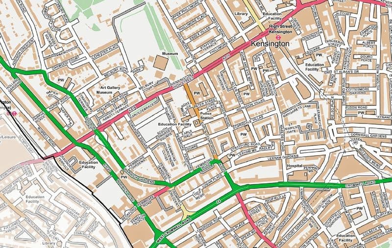 Royal London Borough of Kensington & Chelsea - Street Map