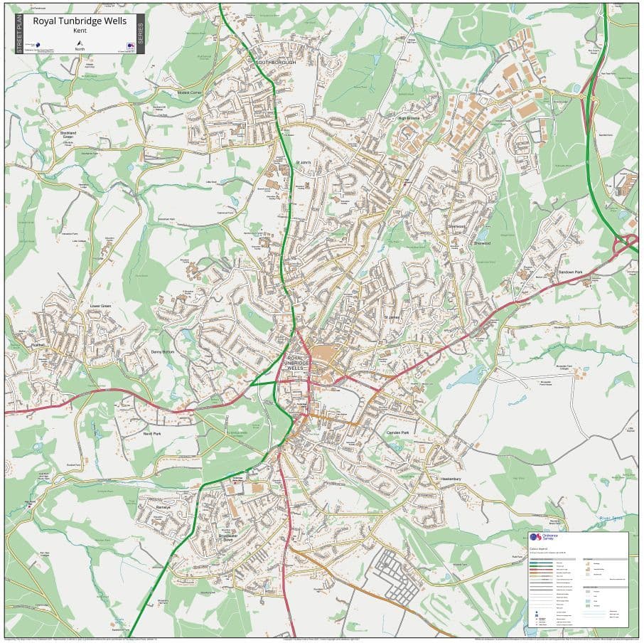 Royal Tunbridge Wells Street Map