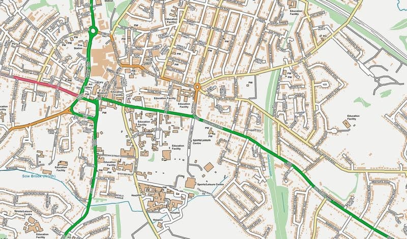 Rugby Street Map