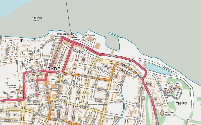 Ryde Isle of Wight Street Map