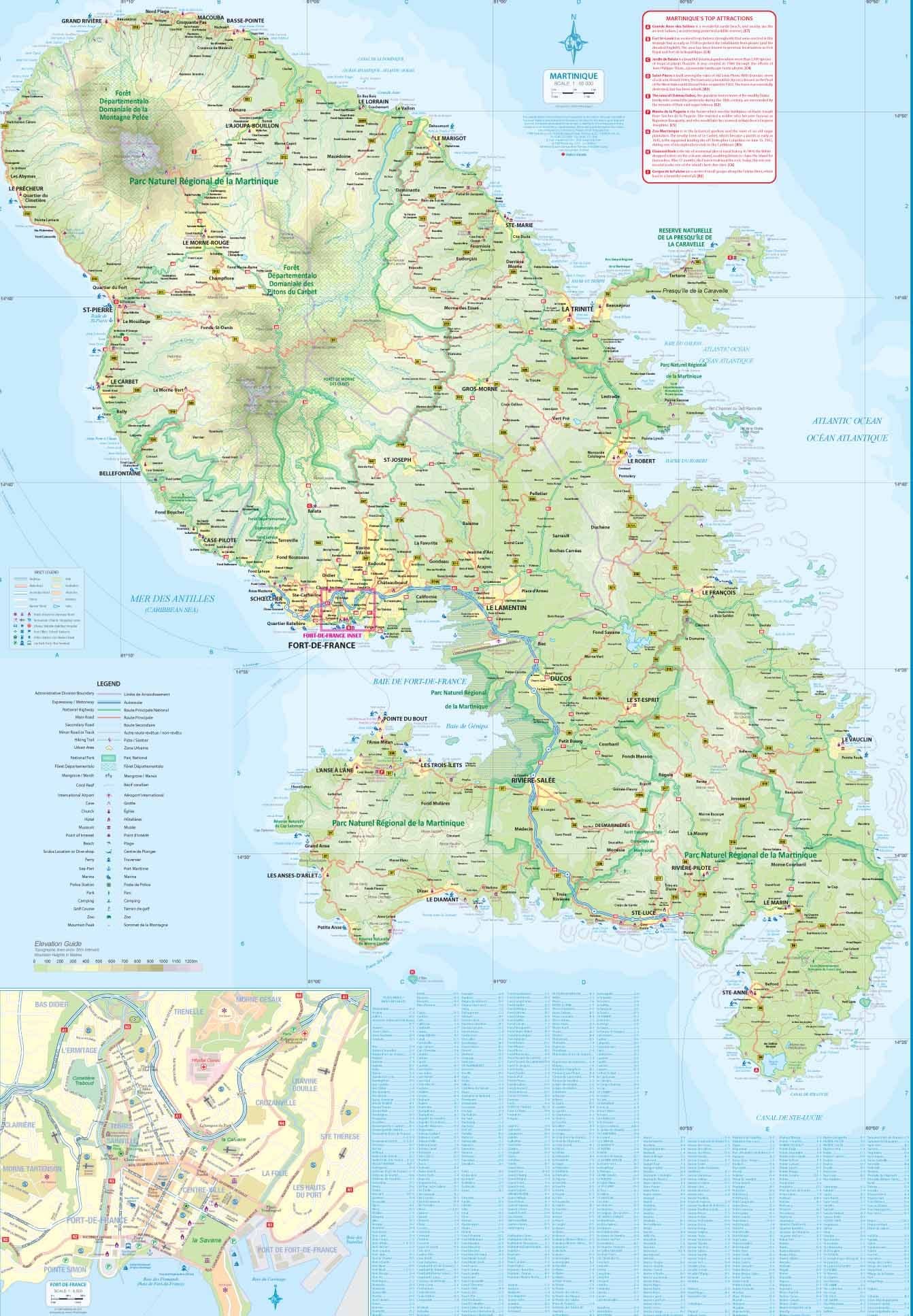 Saint Lucia & Martinique Travel Map - ITM