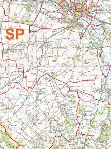 Salisbury - SP - Postcode Sector Wall Map