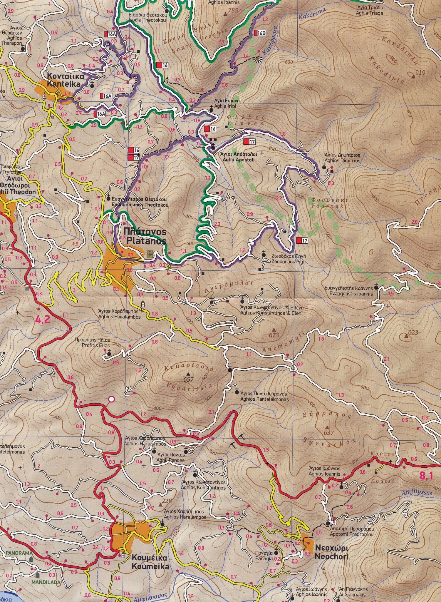 Samos - 1 30 000 Terrain Hiking Map 331