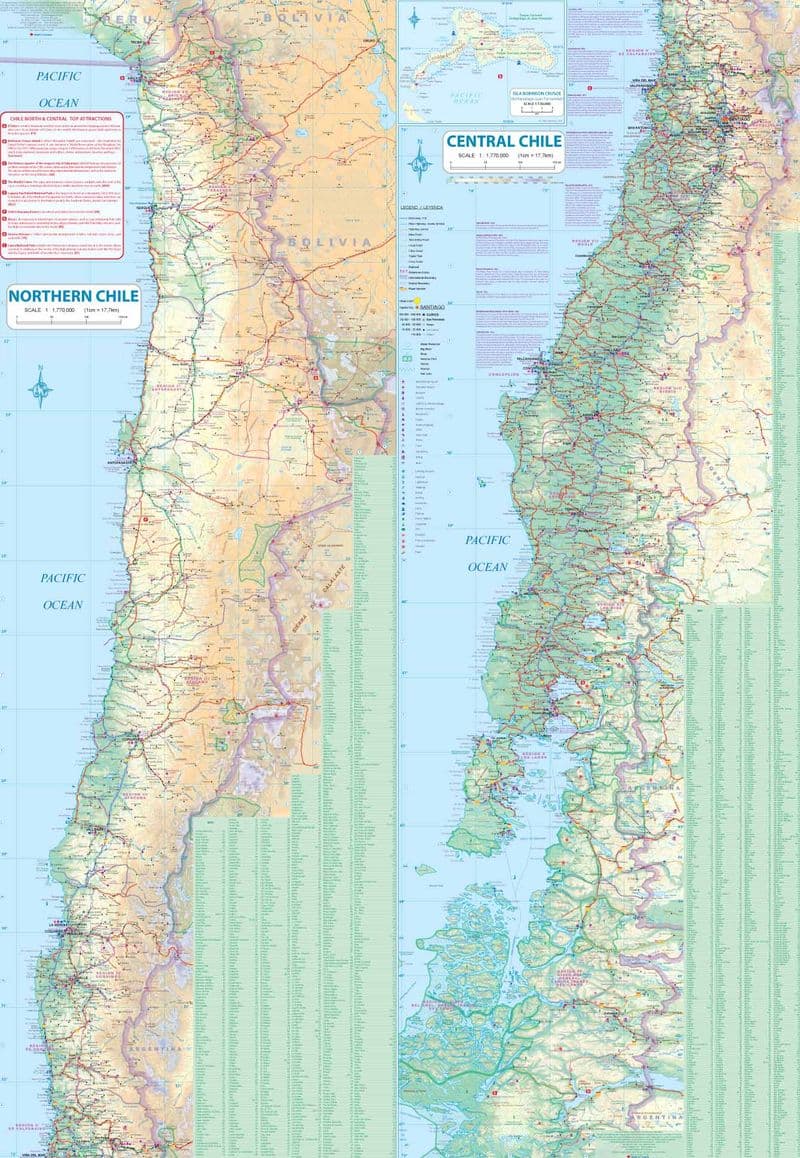Santiago & Northern and Central Chile - Travel Map - ITM