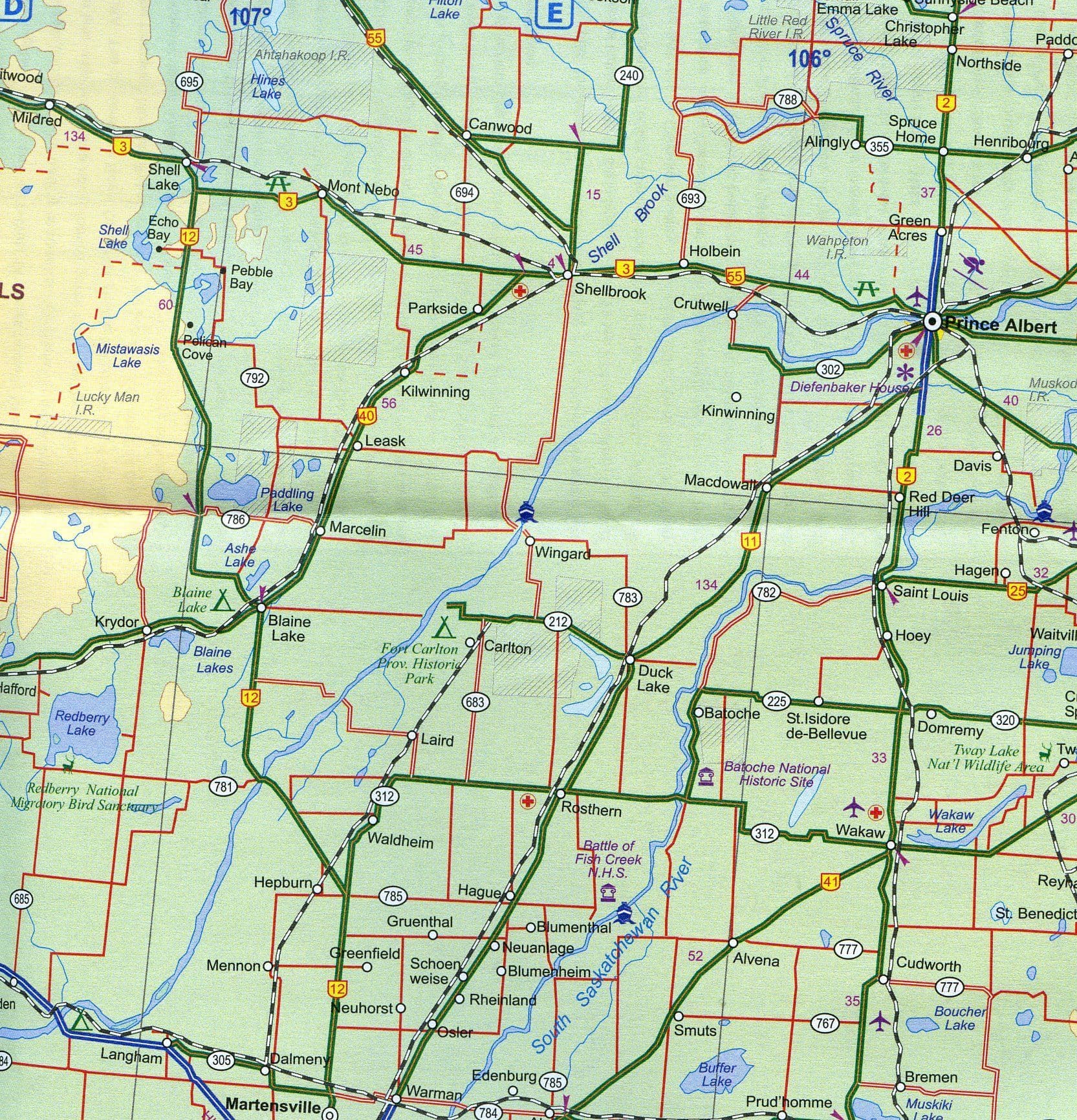 Saskatchewan Travel Map