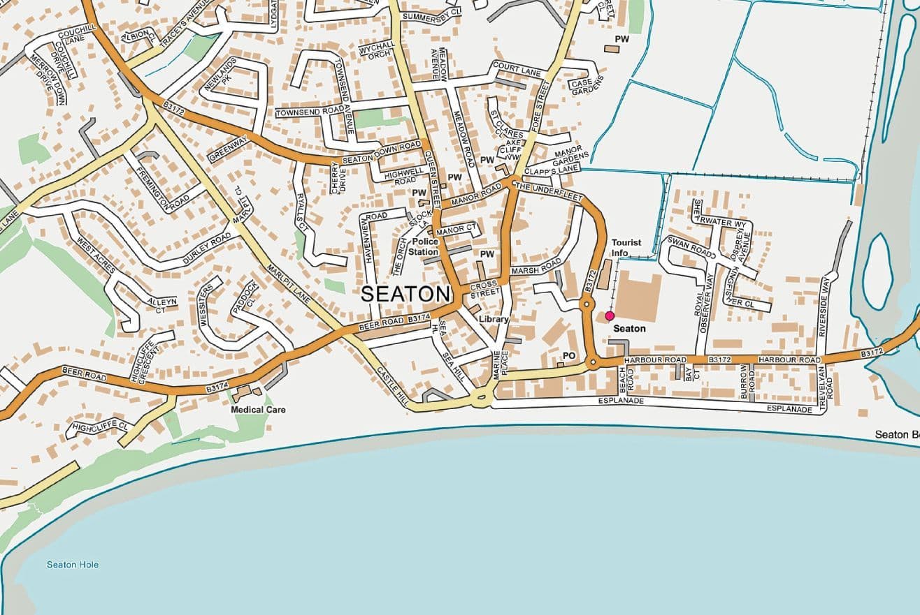 Seaton & Beer Street Map