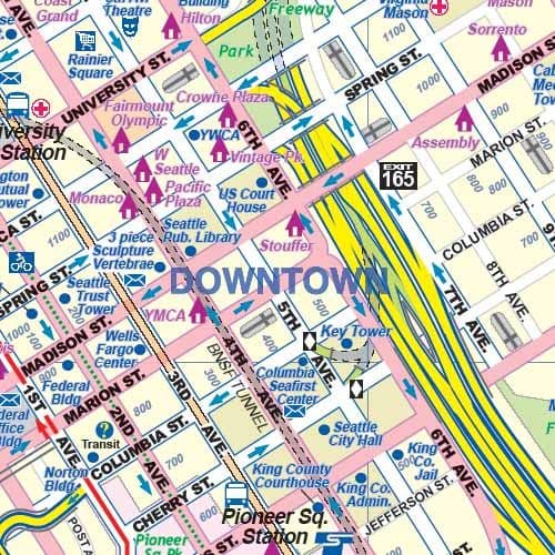 Seattle City Map & USA North West Travel Map